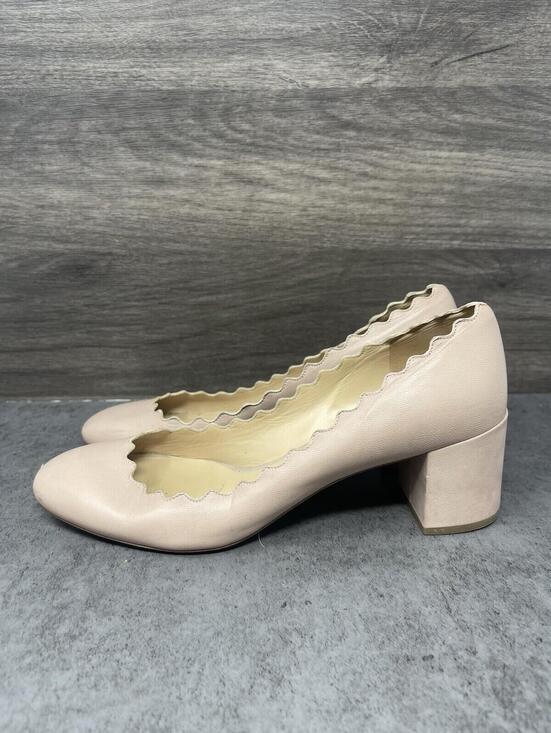 Shoes | Chloe Lauren Pumps Shoes Womens Size 75 375 Pink Nude Scalloped ...